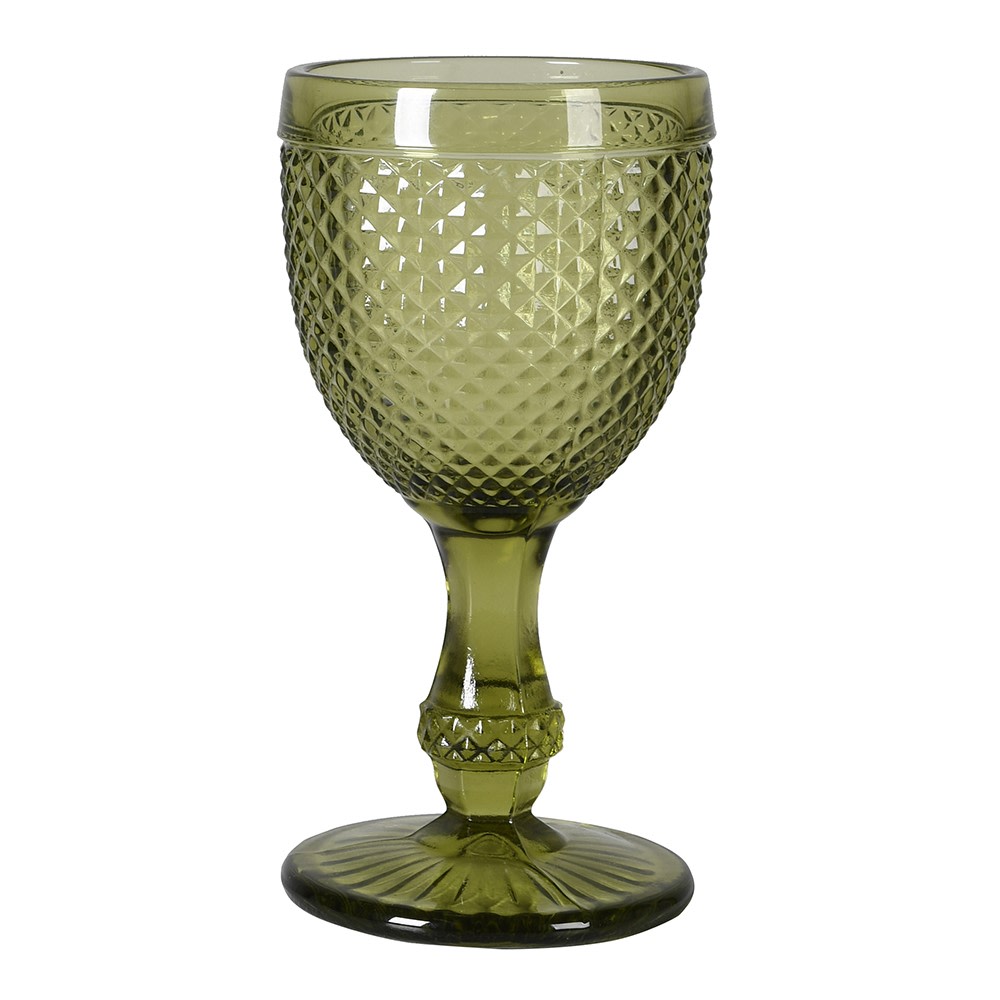 Olive Textured Wine Glass – Zoohause