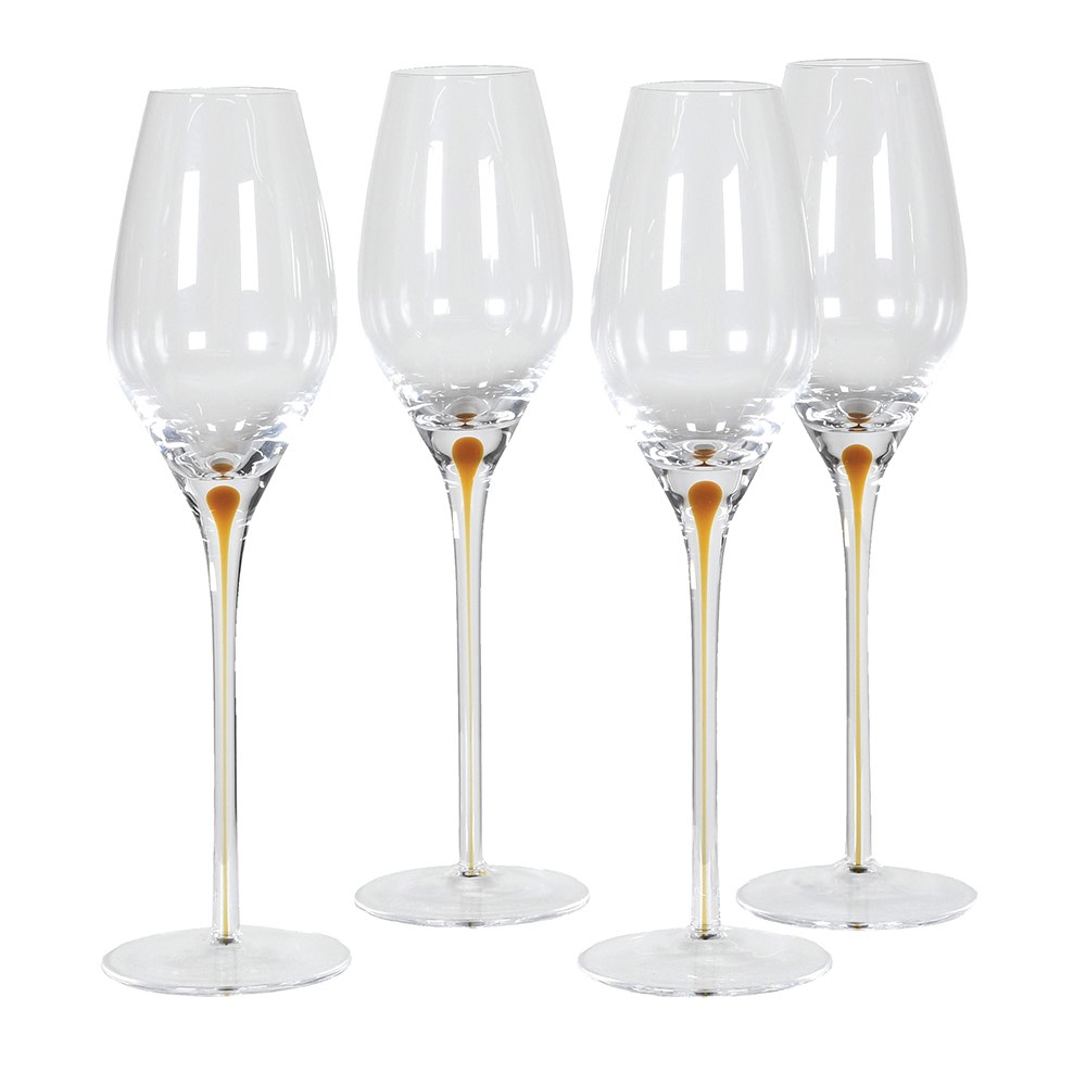 Amber Drop Clear Teardrop Flute Glass – Zoohause