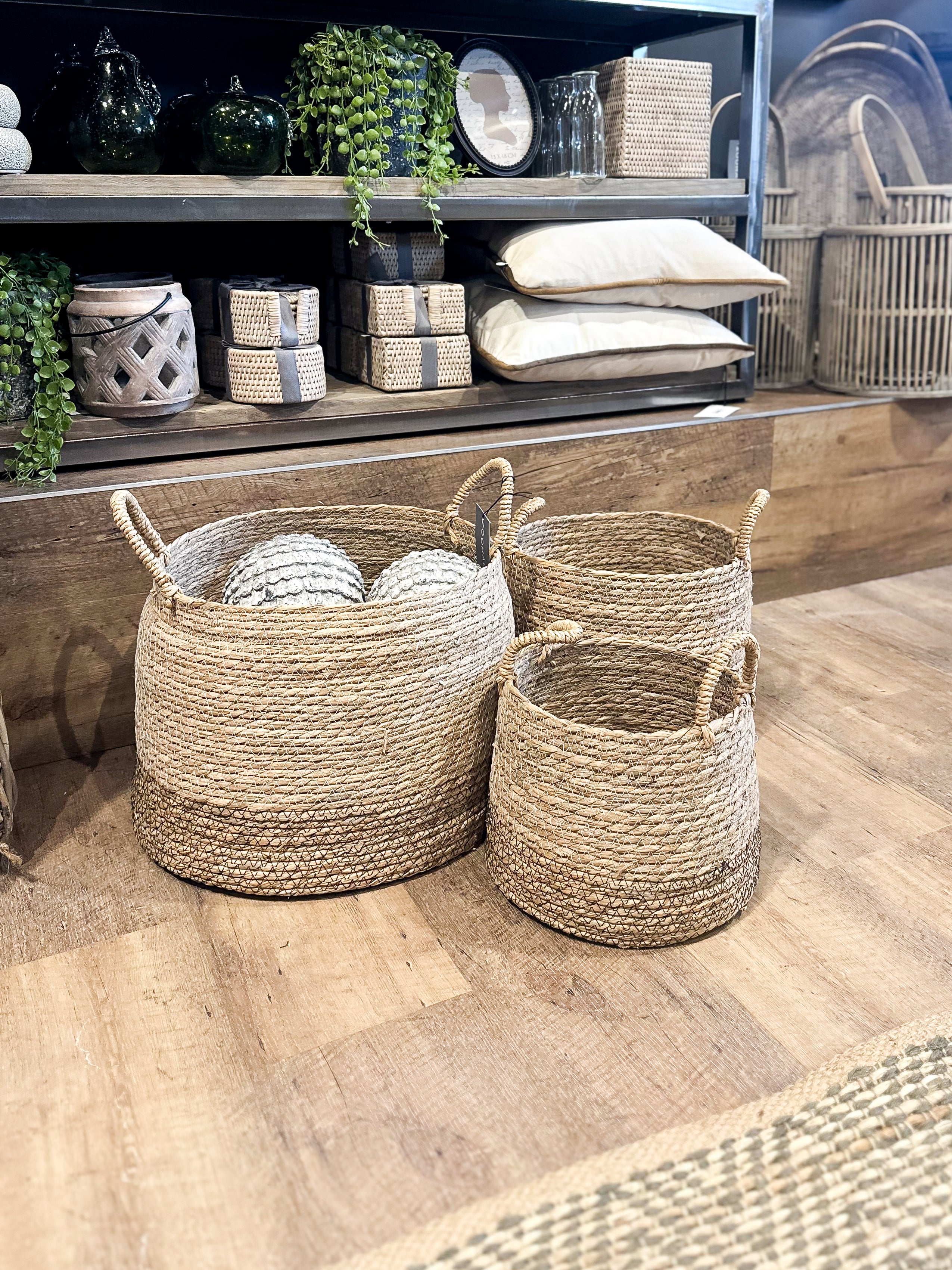 S/3 Neutral Rush Baskets – Zoohause
